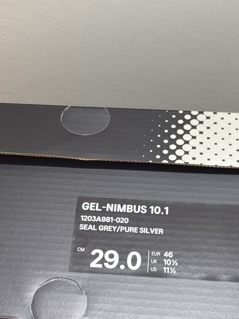 Asics Gel-Nimbus 10.1 - Seal Grey/Pure Silver - Size 11.5, Men's ...