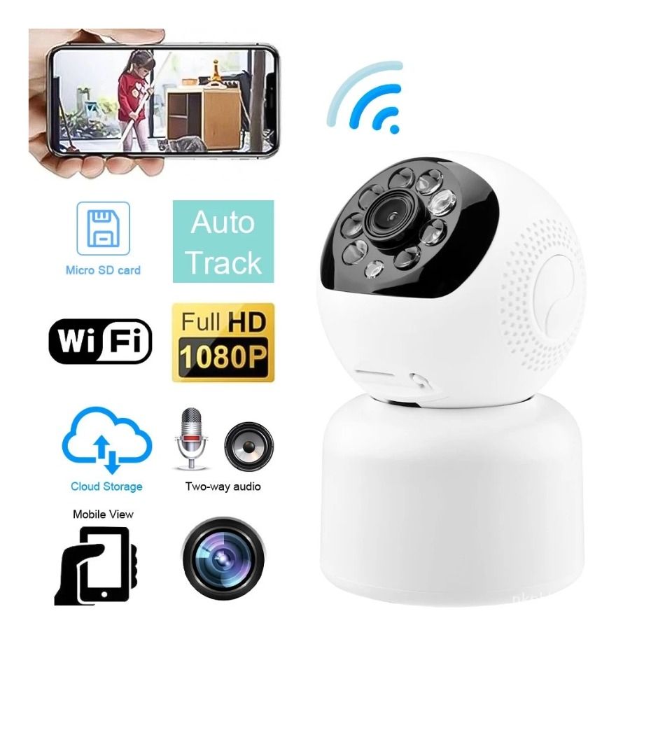Auto Tracking - Full Night Vision - YI LOT APP 1080HD Wireless WIFI PTZ ...