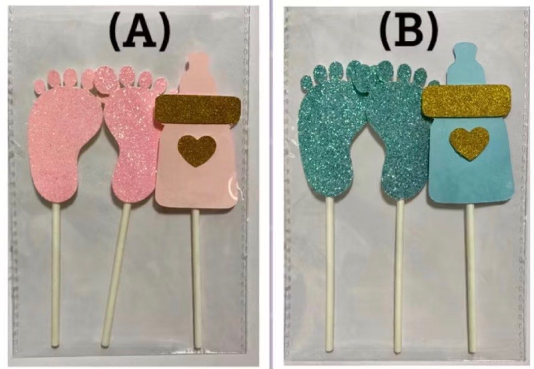 Baby shower cake toppers / gender reveal cake toppers, Hobbies & Toys ...