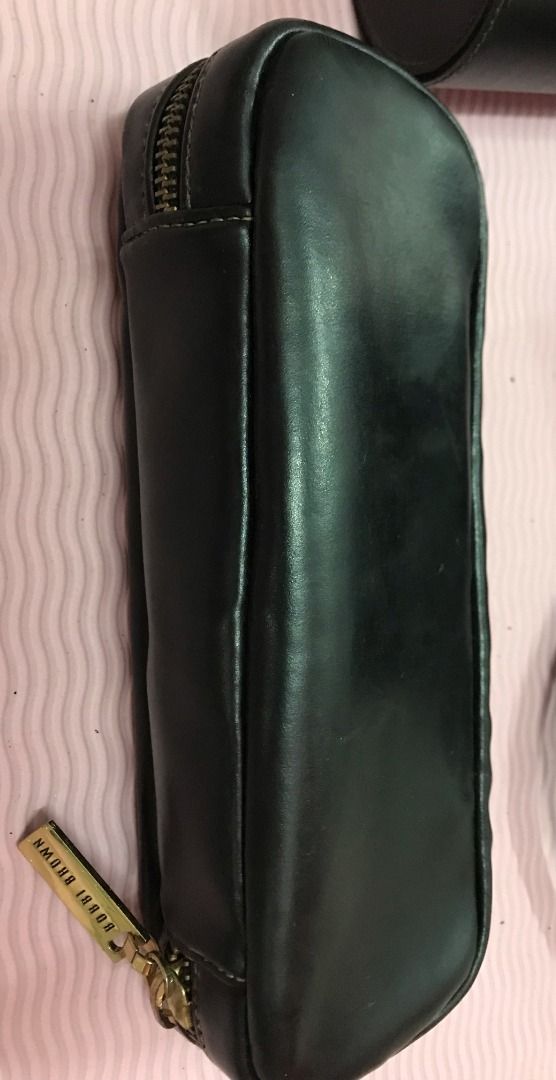 bobbi brown leather makeup bag