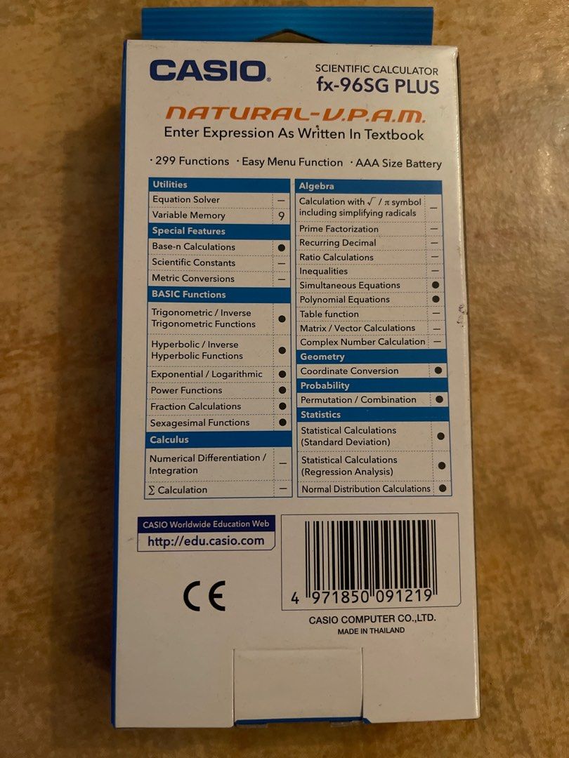 Casio fx-96SG PLUS Scientific Calculator, Hobbies & Toys, Stationery ...