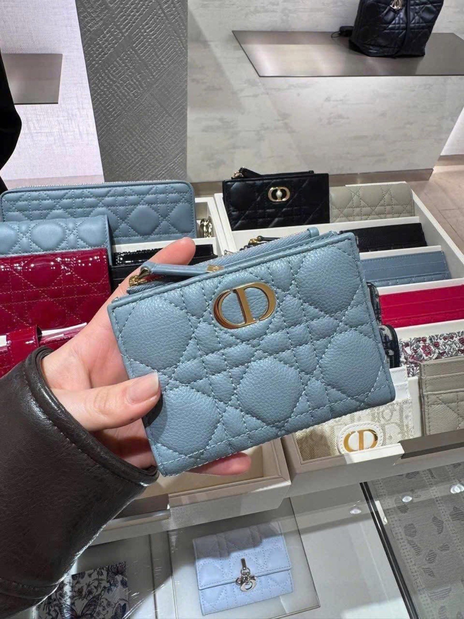 Dior Caro Card Holder, Luxury, Bags & Wallets on Carousell