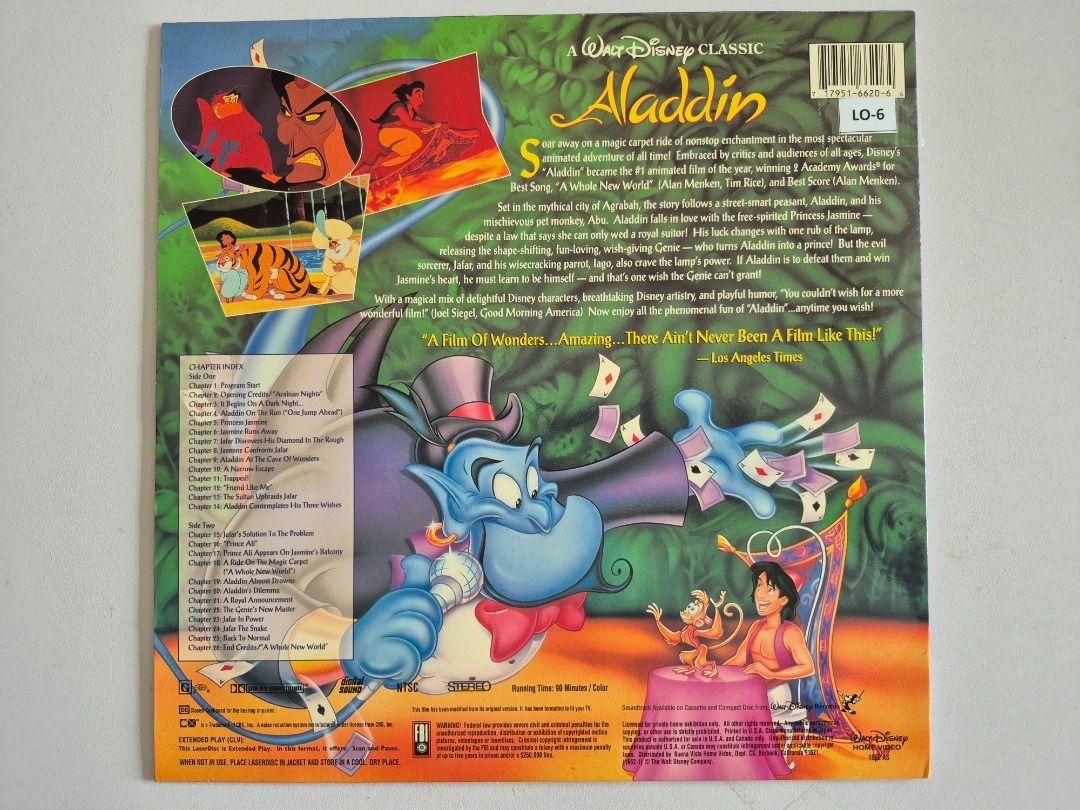 Disney Laserdisc Collection - Aladdin, Pocahontas, Cinderella, Little ...