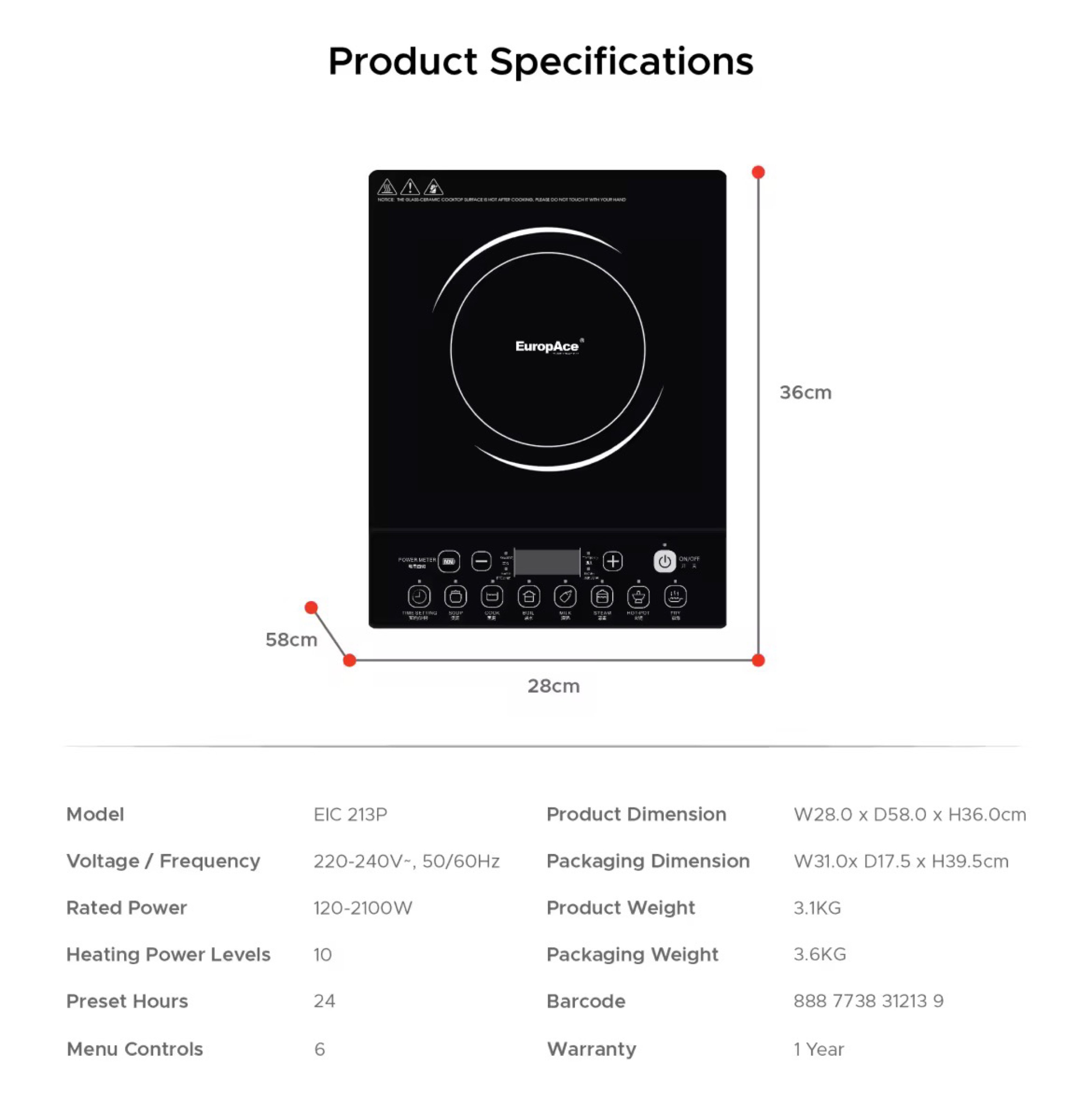 EuropAce Multi-Function Induction Cooker (Hotpot), TV & Home Appliances ...