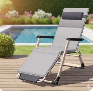 Swimming Pool Deck Chairs in White Reclineable, Furniture & Home Living ...