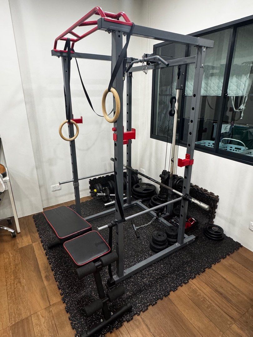 Full Home Gym Set - Power Rack, Weights, Dumbbells, Sports Equipment ...