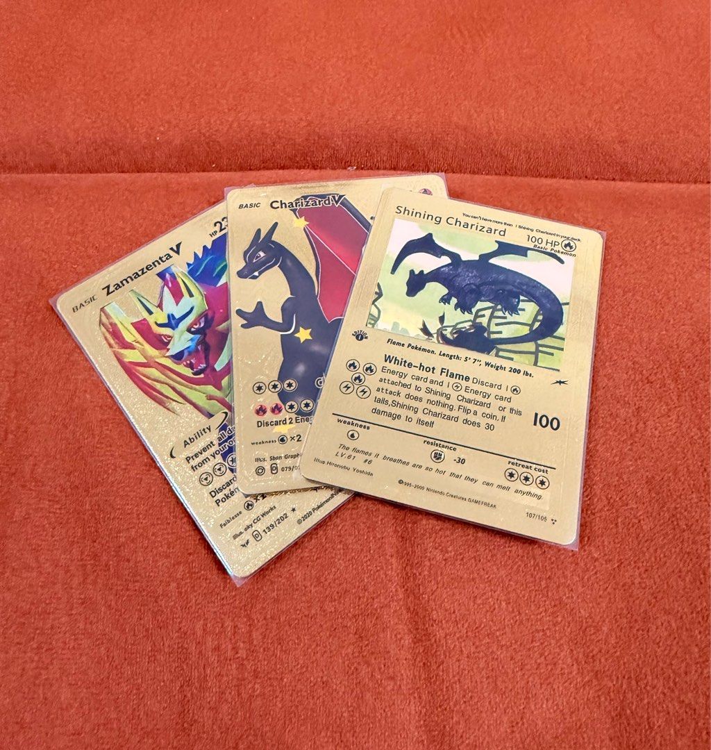 Pokemon Card- Golden Charizard V, Shining Charizard, Zamazenta V ...