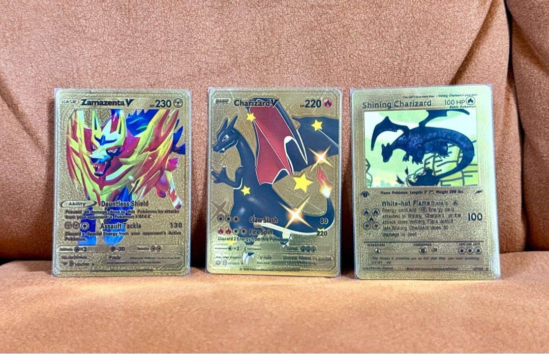 Pokemon Card- Golden Charizard V, Shining Charizard, Zamazenta V ...