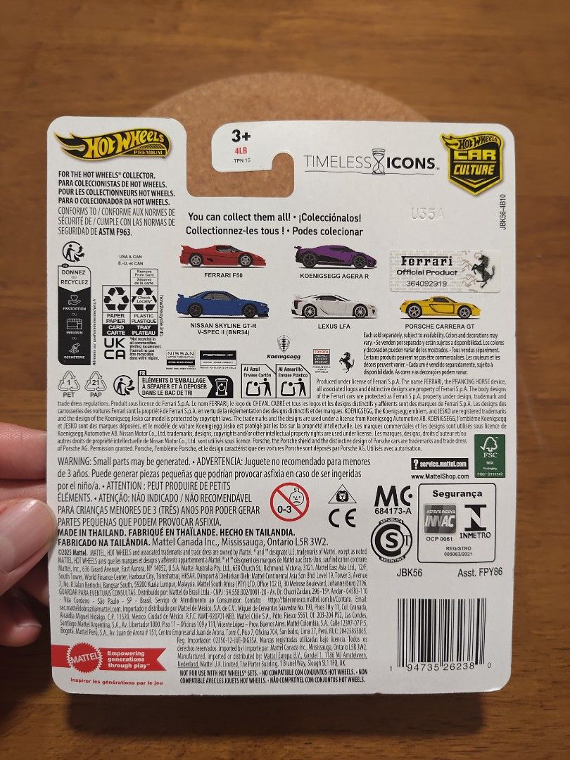 Hot Wheels Timeless Icons Ferrari F50, Hobbies & Toys, Toys & Games on ...