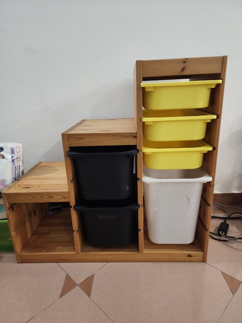 Ikea Trofast 3 step shelf with boxes ($23 for all), Furniture & Home ...