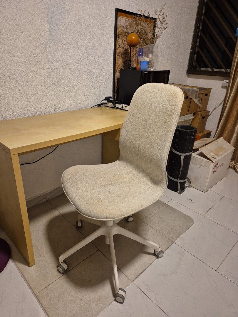 Ikea White Ergonomic Office Chair, Furniture & Home Living, Furniture ...