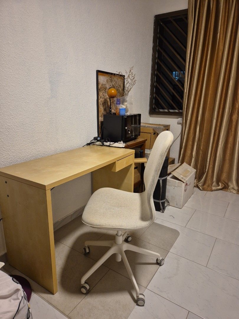 Ikea White Ergonomic Office Chair, Furniture & Home Living, Furniture ...