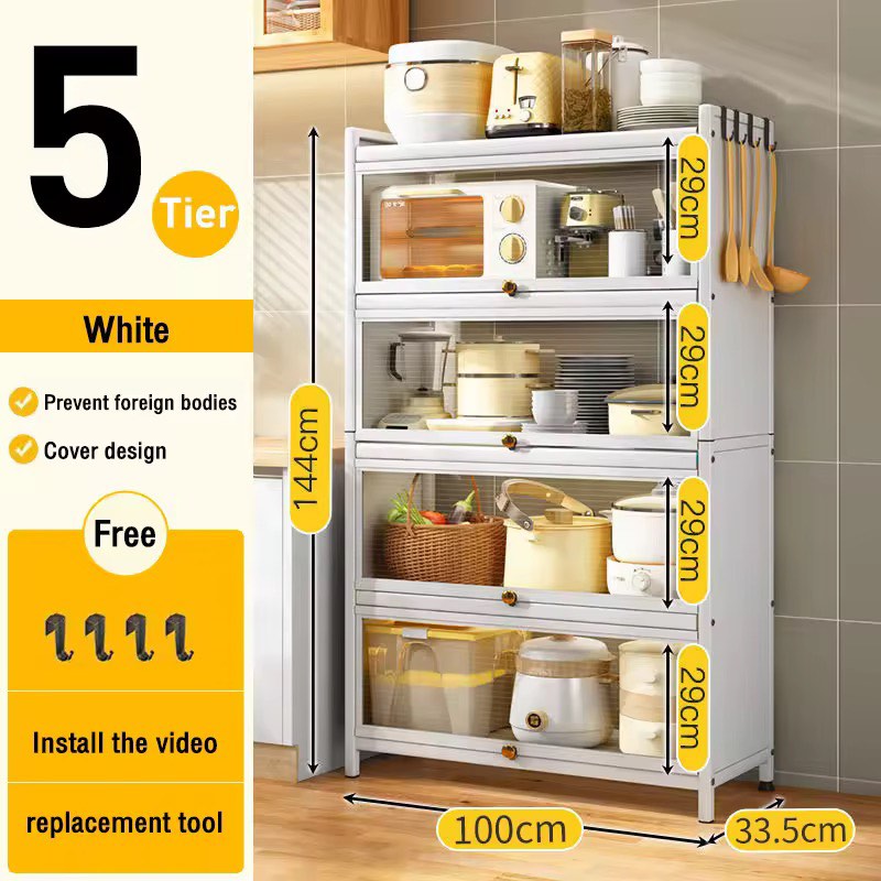 Kitchen Rack Storage Shelves Unit Cabinet | Translucent Cabinets ...