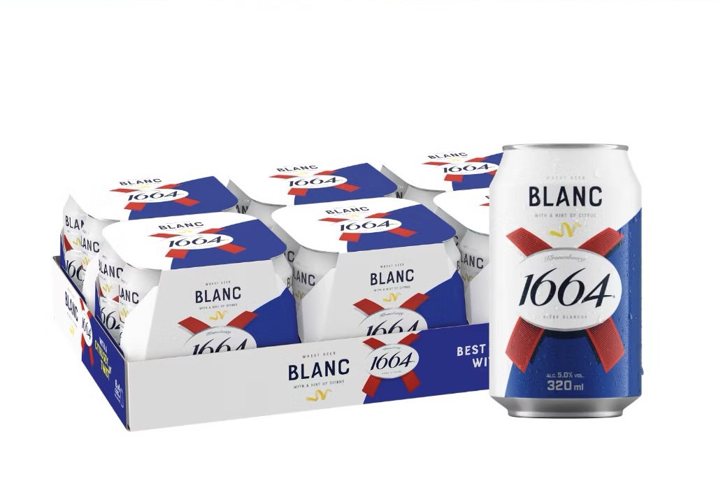 Kronenbourg 1664 Blanc Wheat Beer 320ml Can (Pack of 24), Food & Drinks ...
