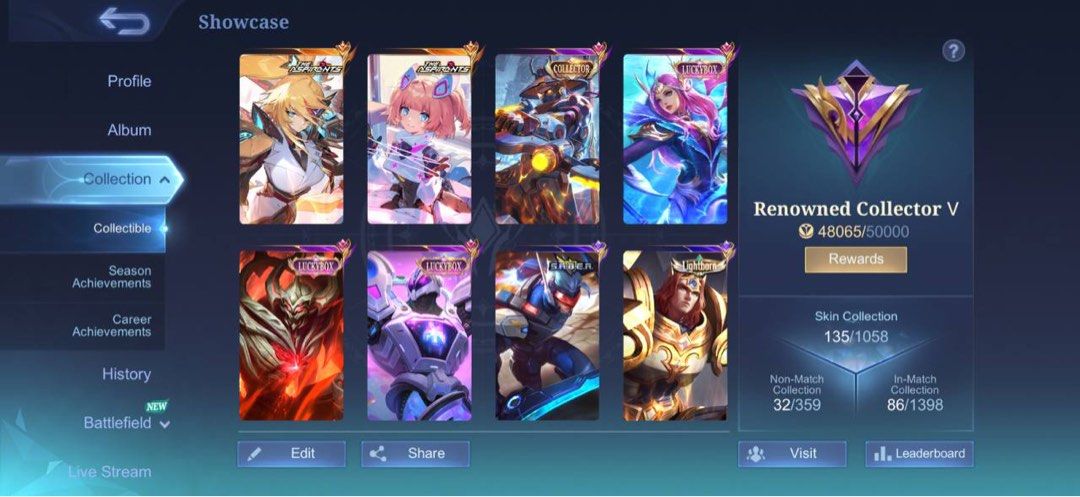 Mobile Legends Account - Mythic Medal, Collector Skins, Video Gaming ...