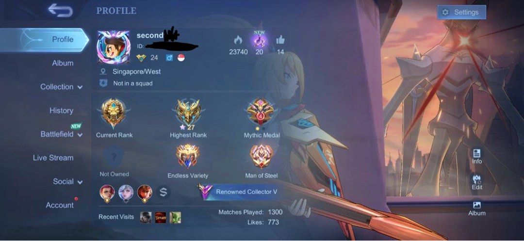 Mobile Legends Account - Mythic Medal, Collector Skins, Video Gaming ...
