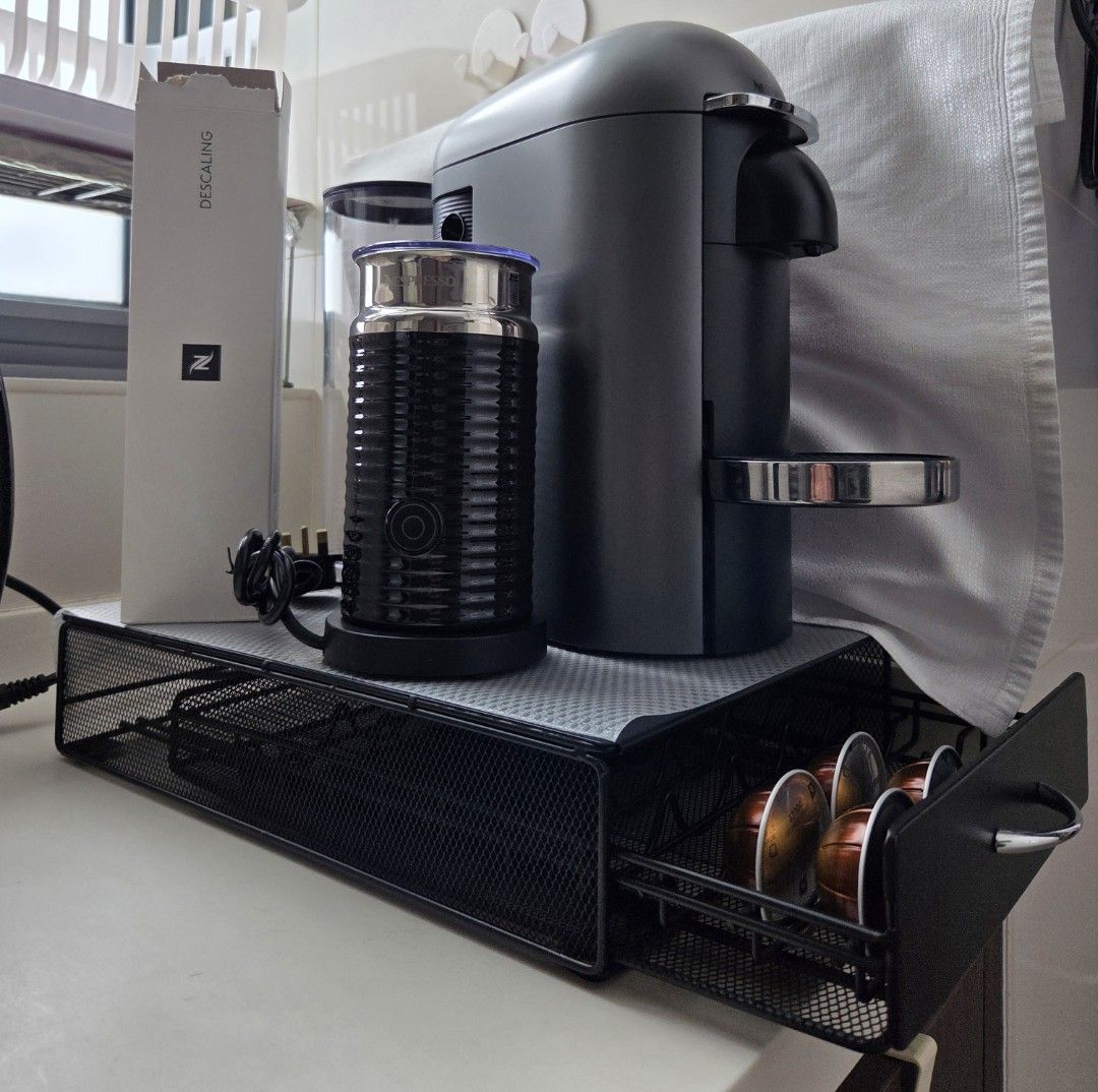 Nespresso VertuoPlus Premium Titan & Aeroccino Bundle, TV & Home ...