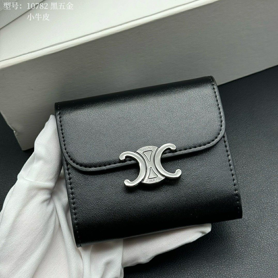 New Celine tri-fold wallet, black and silver, Men's Fashion, Watches ...