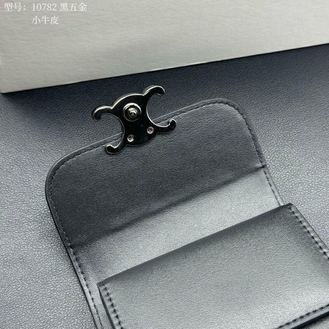 New Celine tri-fold wallet, black and silver, Men's Fashion, Watches ...