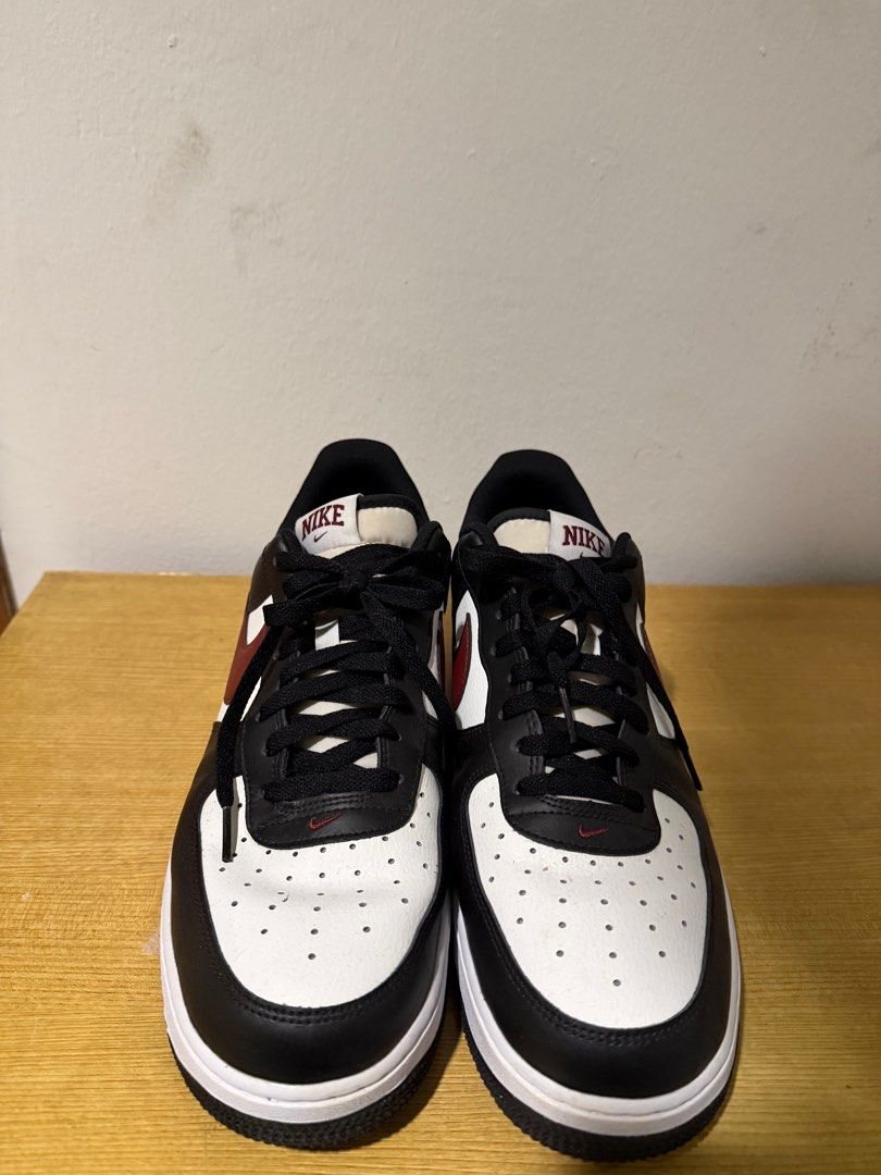 Nike Air Force 1 Low - 'Black Dark Team Red', Men's Fashion, Footwear ...