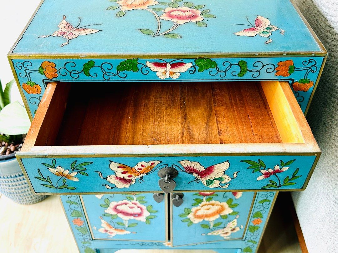 Oriental Hand-painted Blue Cabinet from Lim’s Legacy (Cupboard Table ...