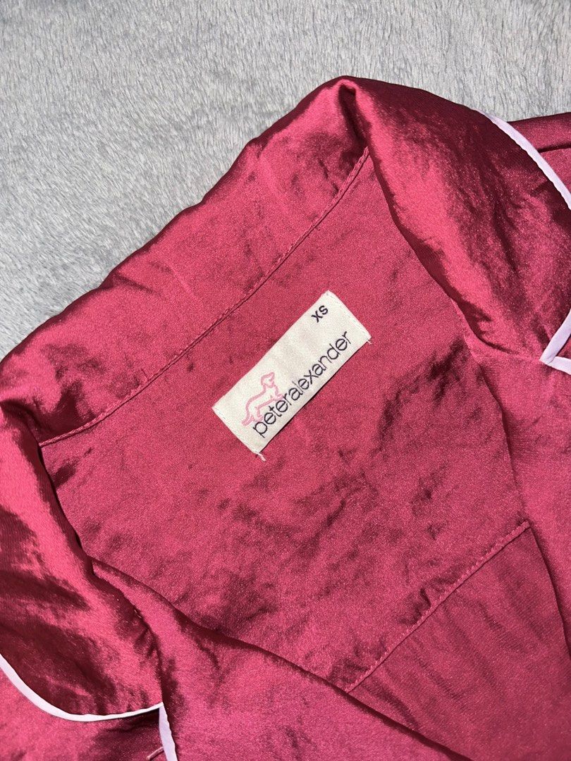 Peter Alexander Burgundy Red Pajama Set, Women's Fashion, New ...