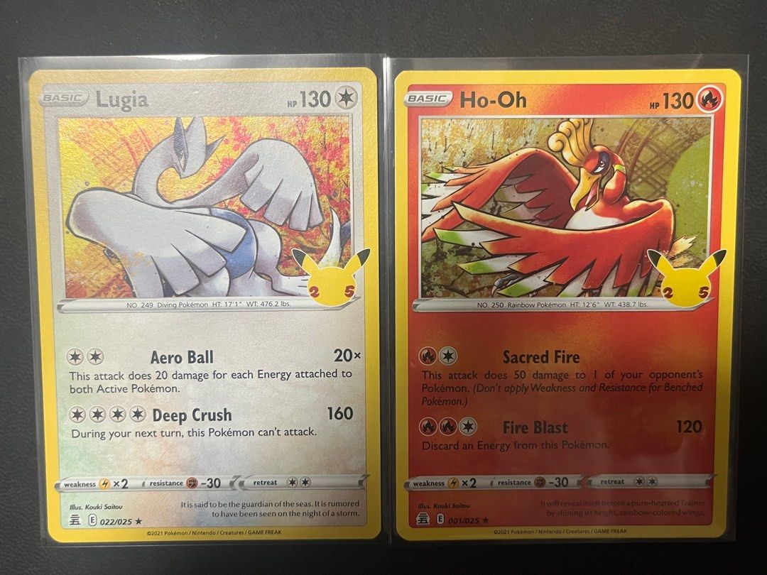 Pokemon Celebrations Lugia & Ho-Oh Cards, Hobbies & Toys, Toys & Games ...