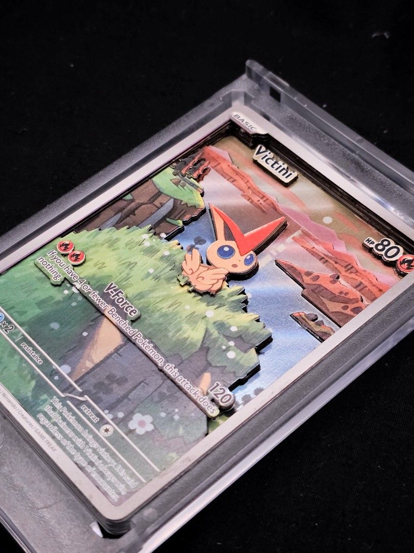 Pokemon TCG - Victini Promo Art Rare Shadowbox, Hobbies & Toys, Toys ...