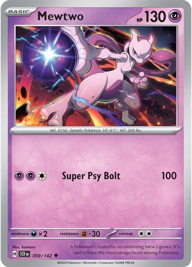 Pokémon TCG Stellar Crown Mewtwo 059/142, Hobbies & Toys, Toys & Games ...