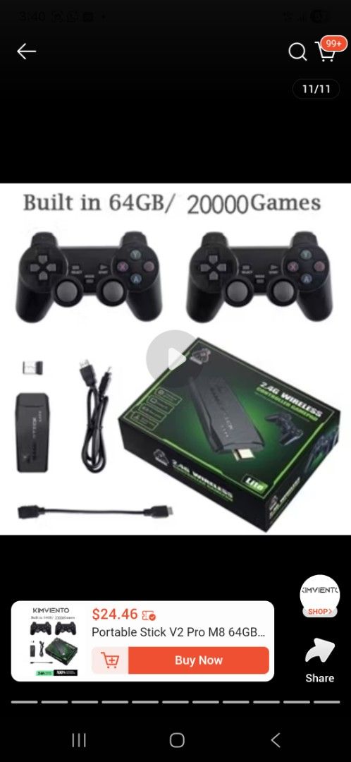 Portable Stick V2 Pro M8 64GB 20000 Games, Video Gaming, Video Game ...