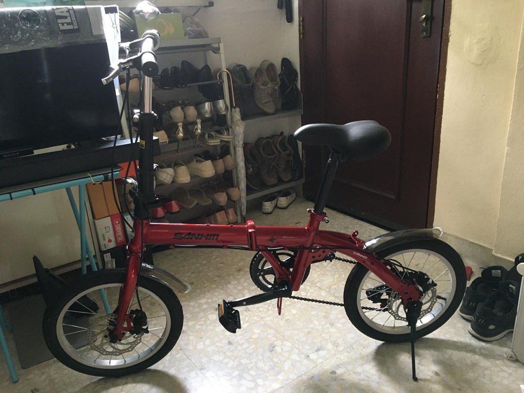 SANHIM Folding Bike - Red, Sports Equipment, Bicycles & Parts, Bicycles ...