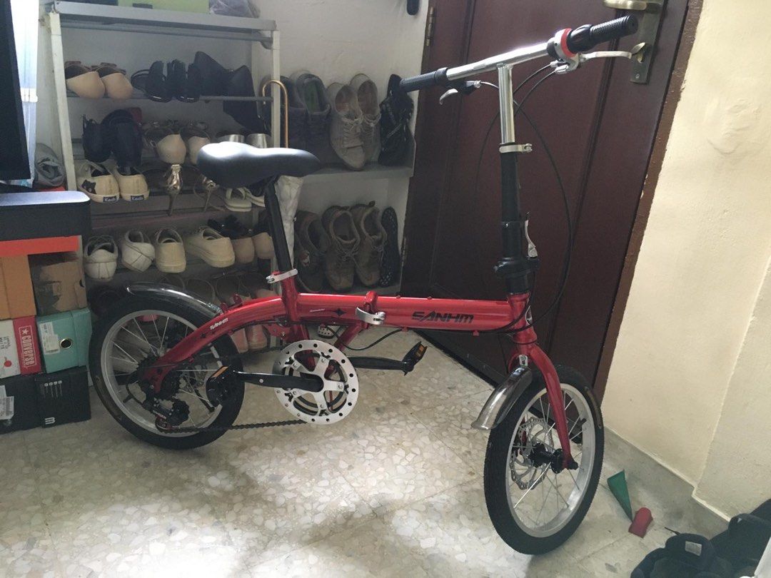 SANHIM Folding Bike - Red, Sports Equipment, Bicycles & Parts, Bicycles ...