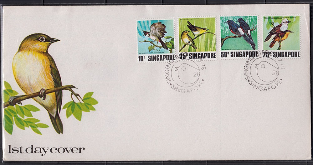 Singapore 1978 Singing Birds on official FDC First Day of Issue cachet ...