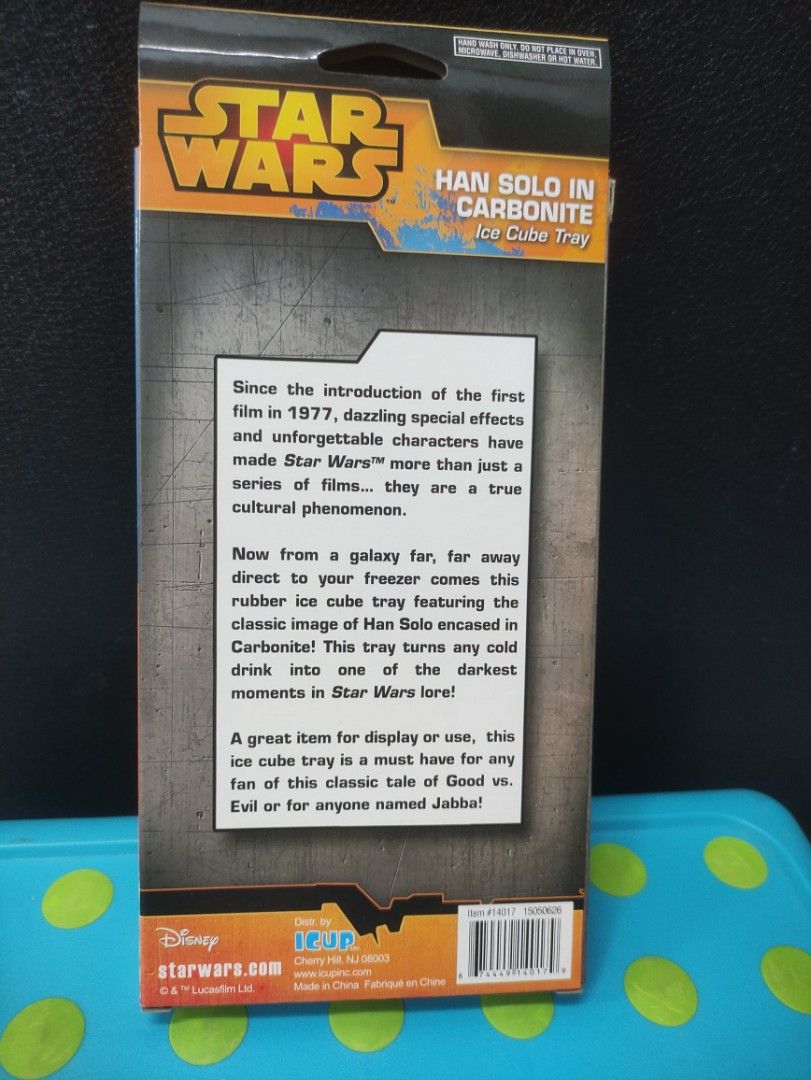 Star Wars Han Solo in Carbonite Ice Cube Tray Dearth Star Ice Ball ...