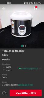 Tefal RK3625 Everforce Mechanical Rice Cooker 2L, TV & Home Appliances ...