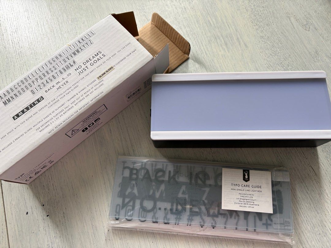 Typo Mini Single Line Light Box - Black, Hobbies & Toys, Stationery ...