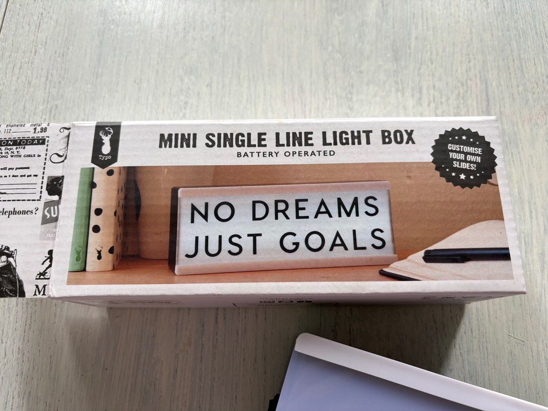 Typo Mini Single Line Light Box - Black, Hobbies & Toys, Stationery ...