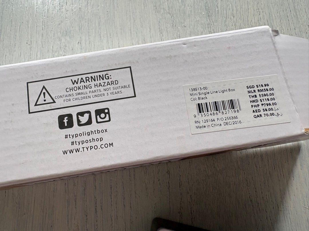 Typo Mini Single Line Light Box - Black, Hobbies & Toys, Stationery ...