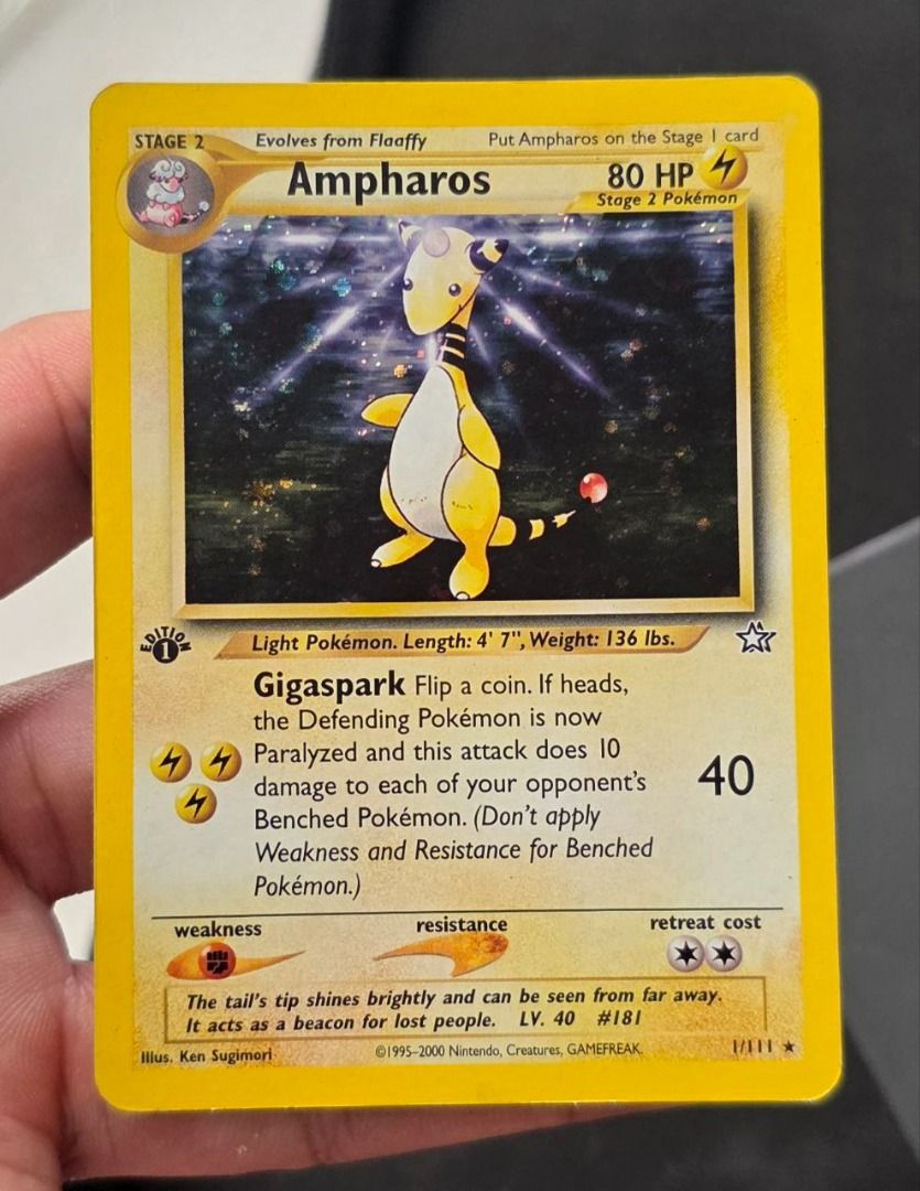 [Vintage] Ampharos #1 1st Edition - Pokemon Neo Genesis (2000) - HP ...