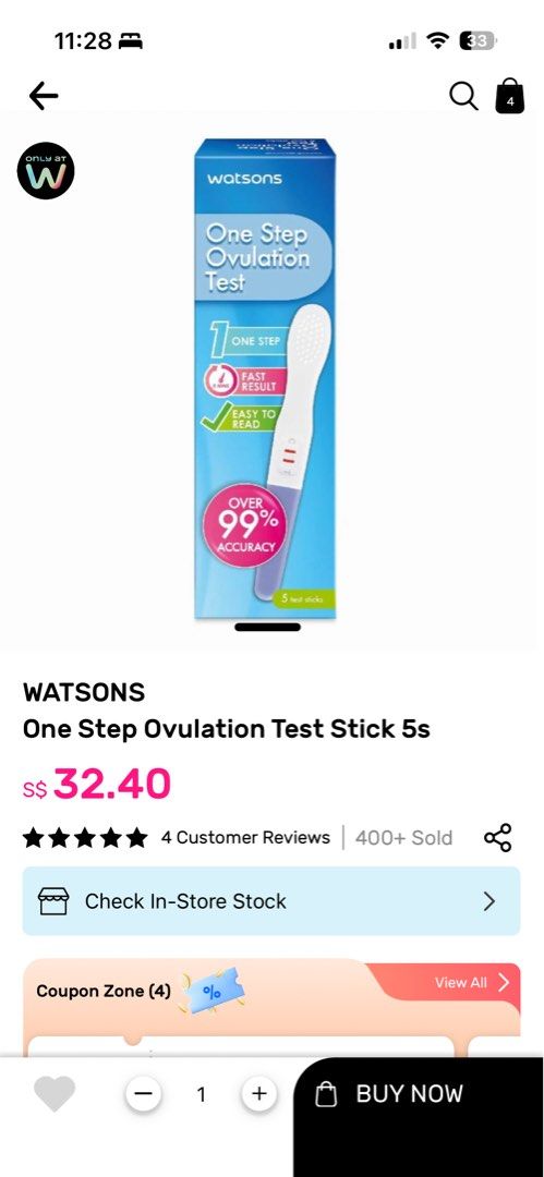 Watsons One Step Ovulation Test Stick 5s, Health & Nutrition, Medical ...