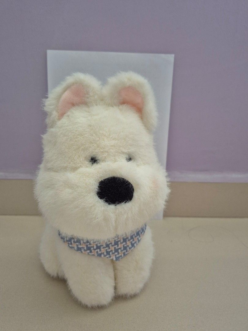 White dog Plush plushie soft Toy, Hobbies & Toys, Toys & Games on Carousell