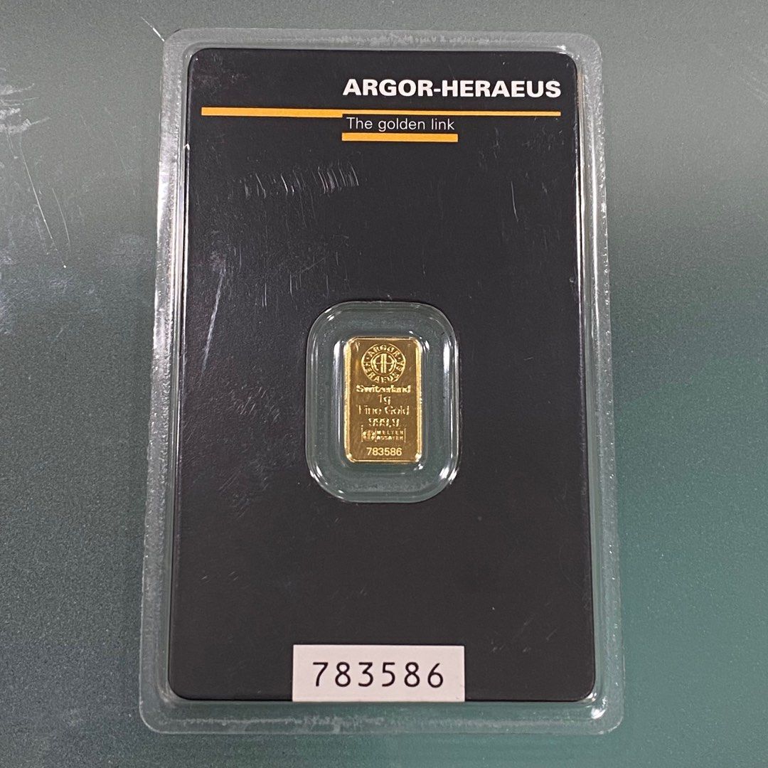 1 gram Argor Minted Gold bar, Hobbies & Toys, Memorabilia ...