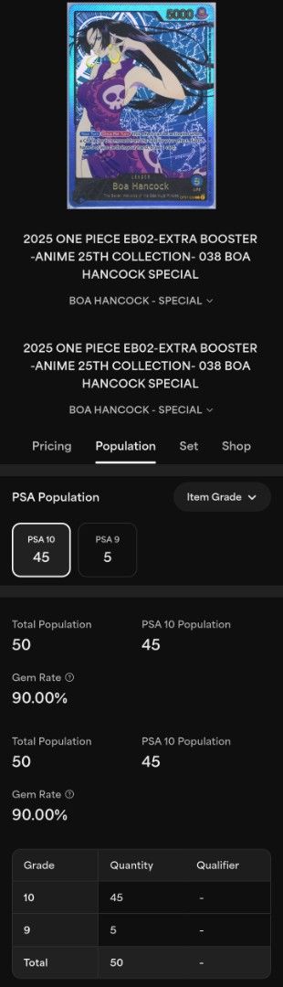 2025 One Piece EB02 Boa Hancock Special PSA 10, Hobbies & Toys, Toys ...