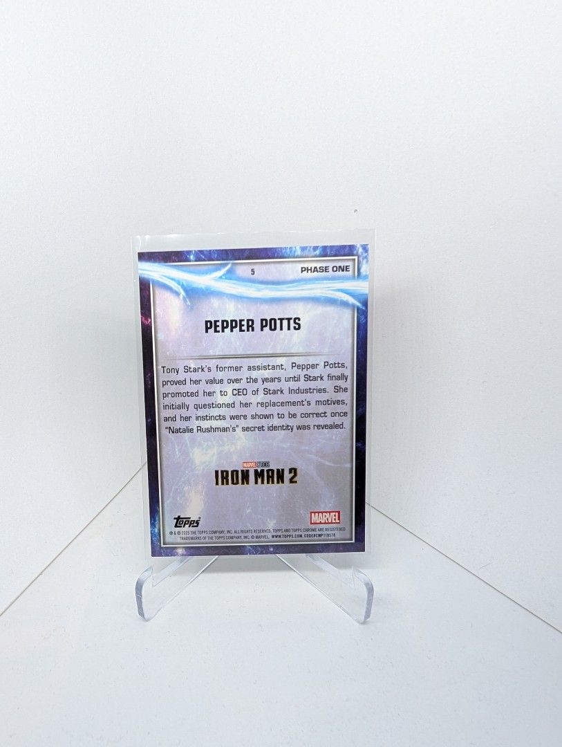 2025 Topps Chrome Marvel Studios PEPPER POTTS Gwyneth Paltrow Orange ...