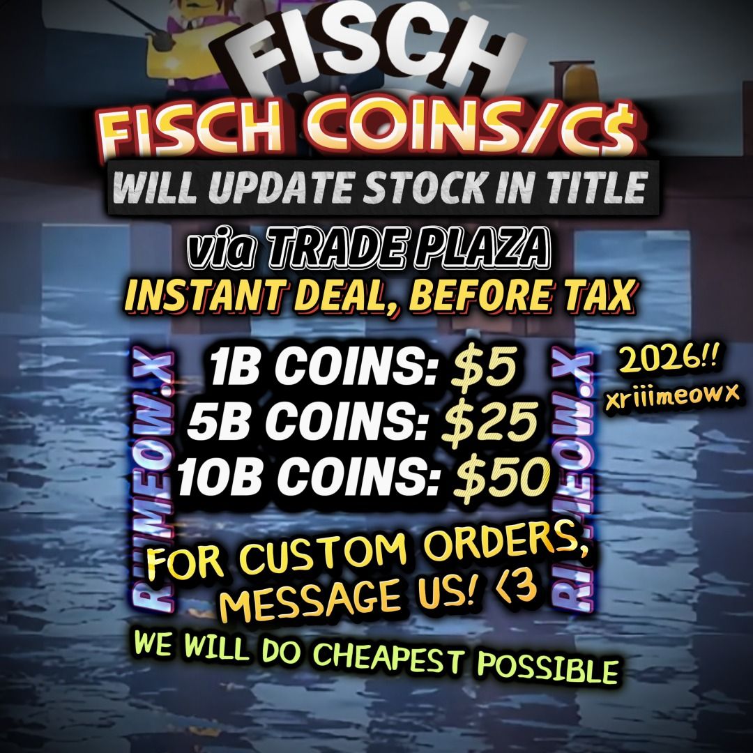 🔥2026 CHEAPEST!!🔥 [FISCH] Roblox Fisch Coins/Cash/Money/C$, Video ...