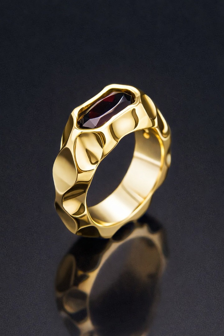 2026-Pebble-Textured Design-Men's Contemporary Fit-Garnet/Ruby Options ...