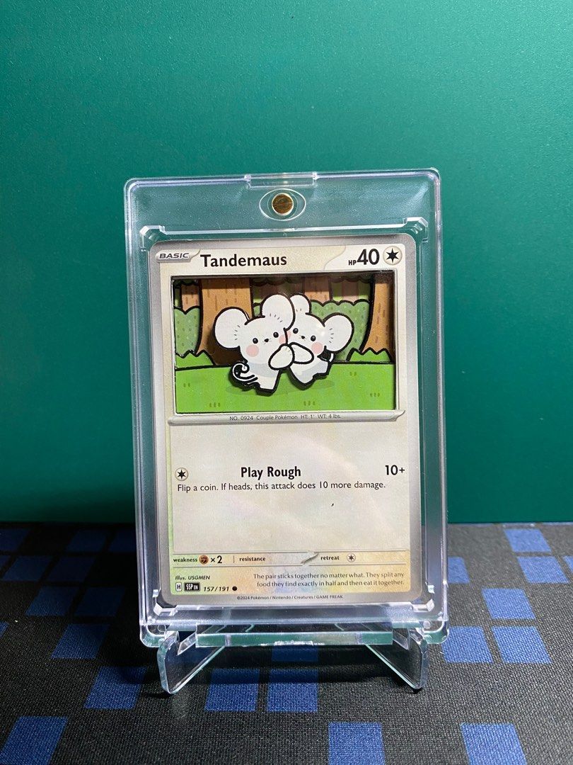 3D Pokemon Card - Tandemaus, Hobbies & Toys, Toys & Games on Carousell