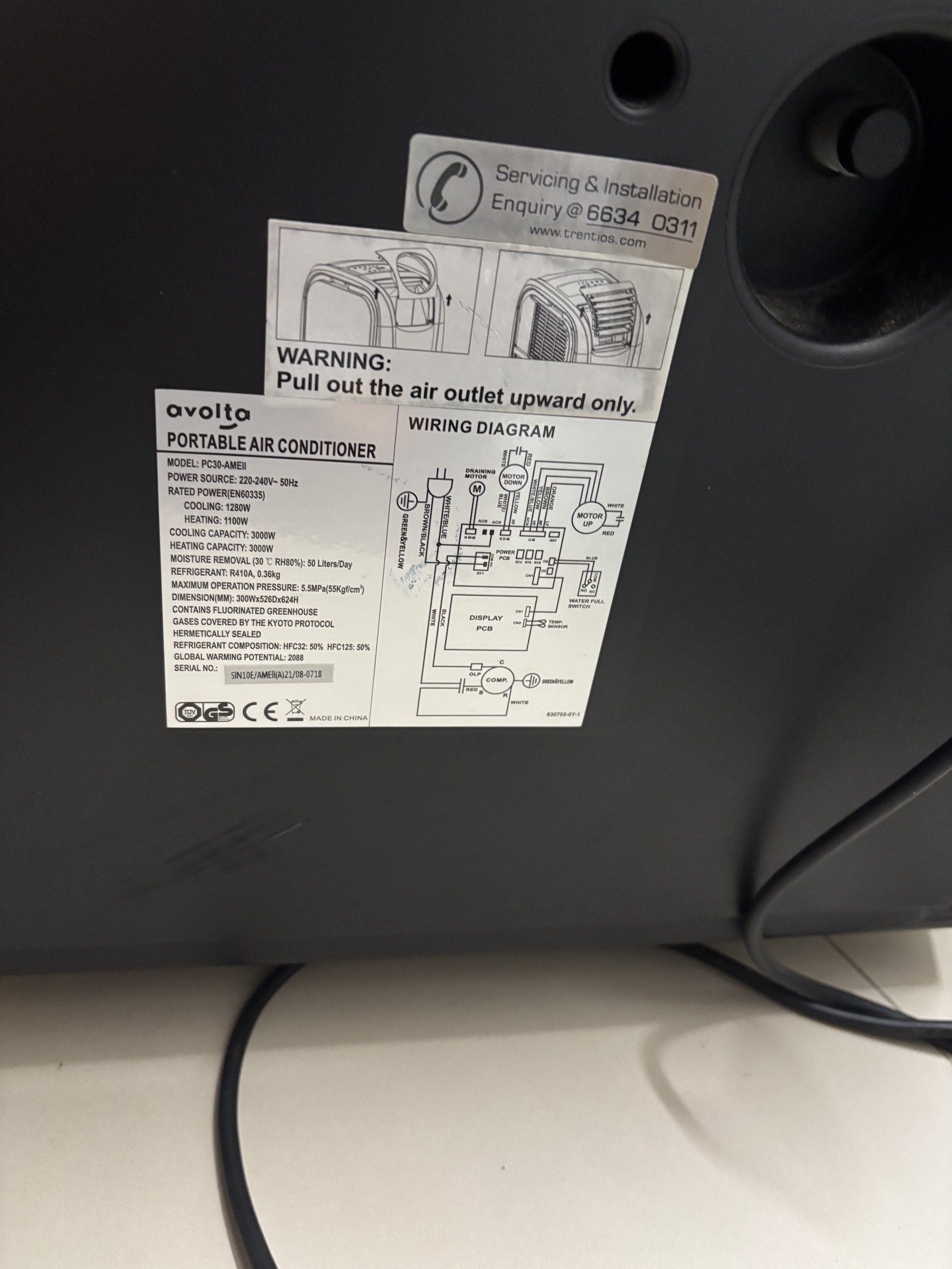 Avolta Portable Air Conditioner PC30-AM09, TV & Home Appliances ...