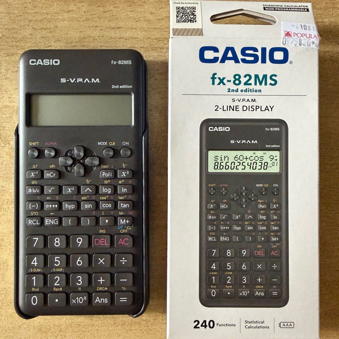 Casio fx-82MS 2nd Edition Scientific Calculator, Hobbies & Toys ...