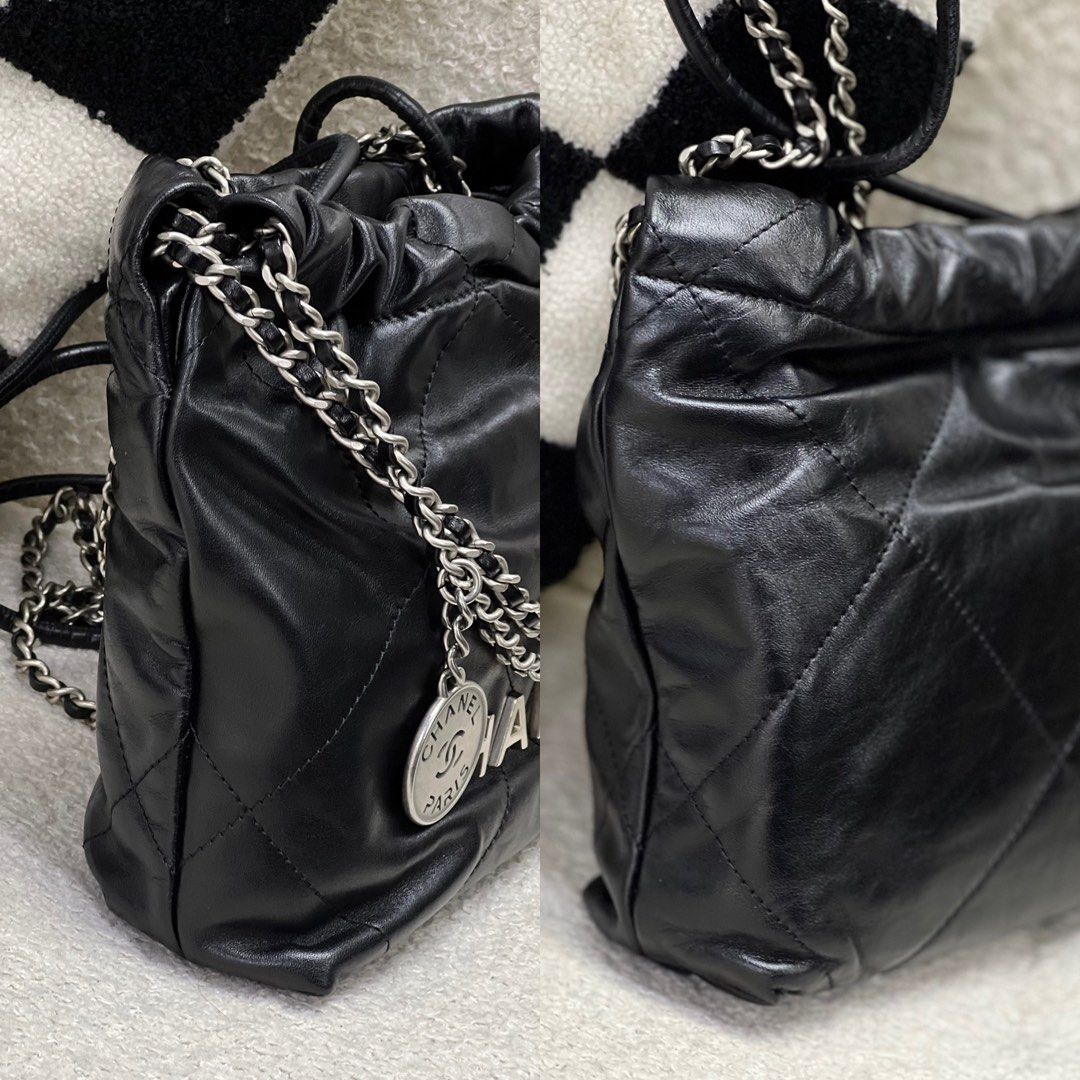 Chanel 22 Mini Bag Black Shiny Calfskin SHW, Luxury, Bags & Wallets on ...